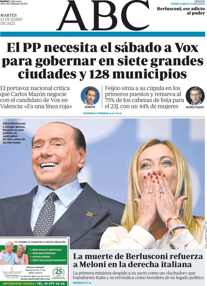Prima pagina «ABC (Spagna)» | Giornali.it