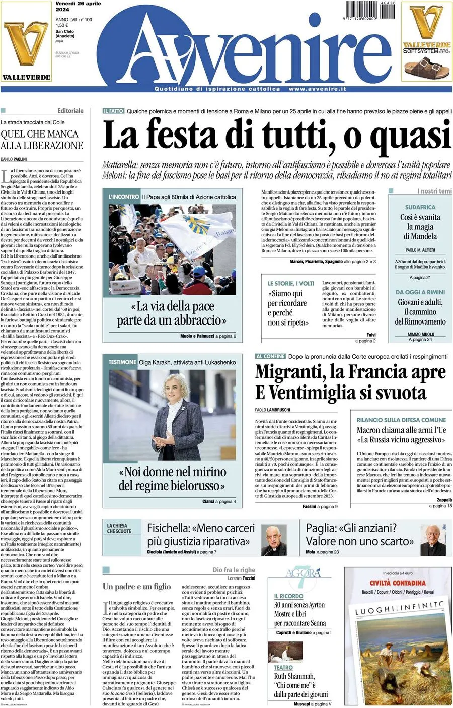 Prima pagina «Avvenire» | Giornali.it