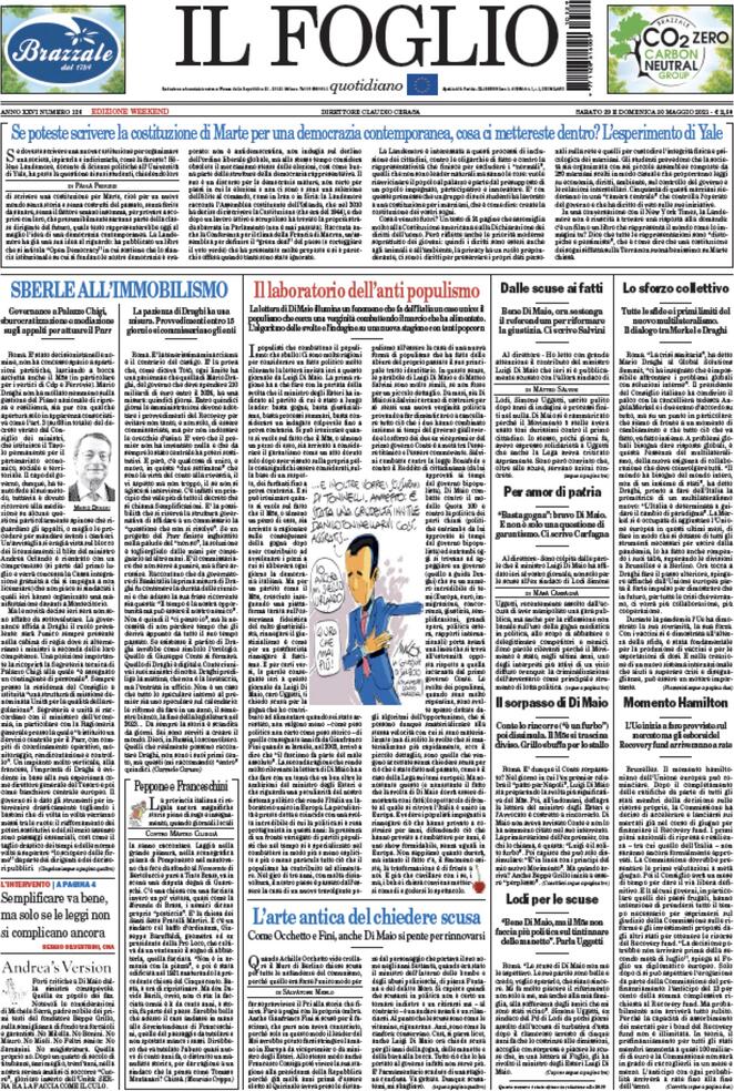 Prima pagina «Il Foglio» | Giornali.it