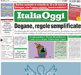Prima pagina «Italia Oggi» | Giornali.it
