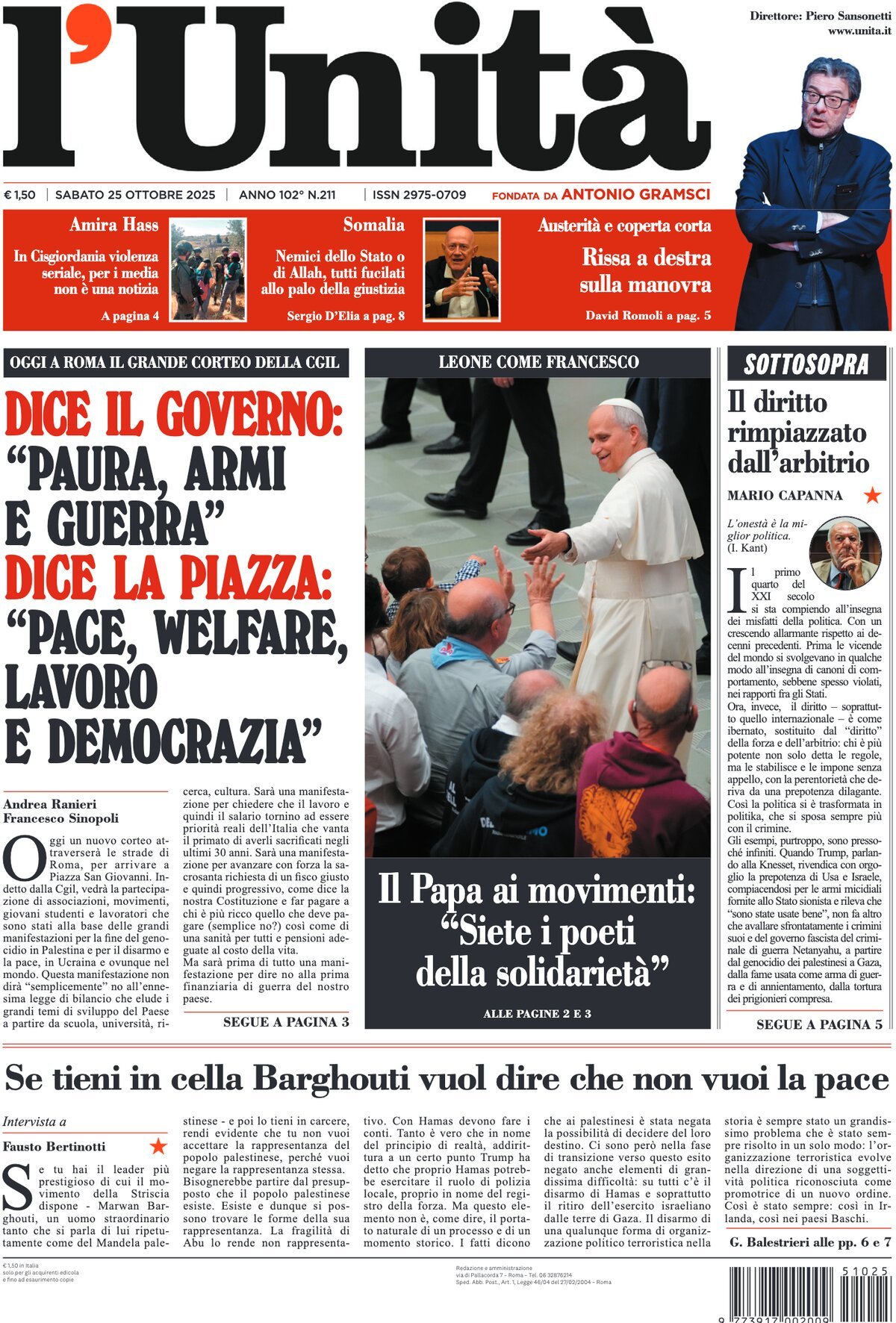 Prima pagina «L'Unità» | Giornali.it
