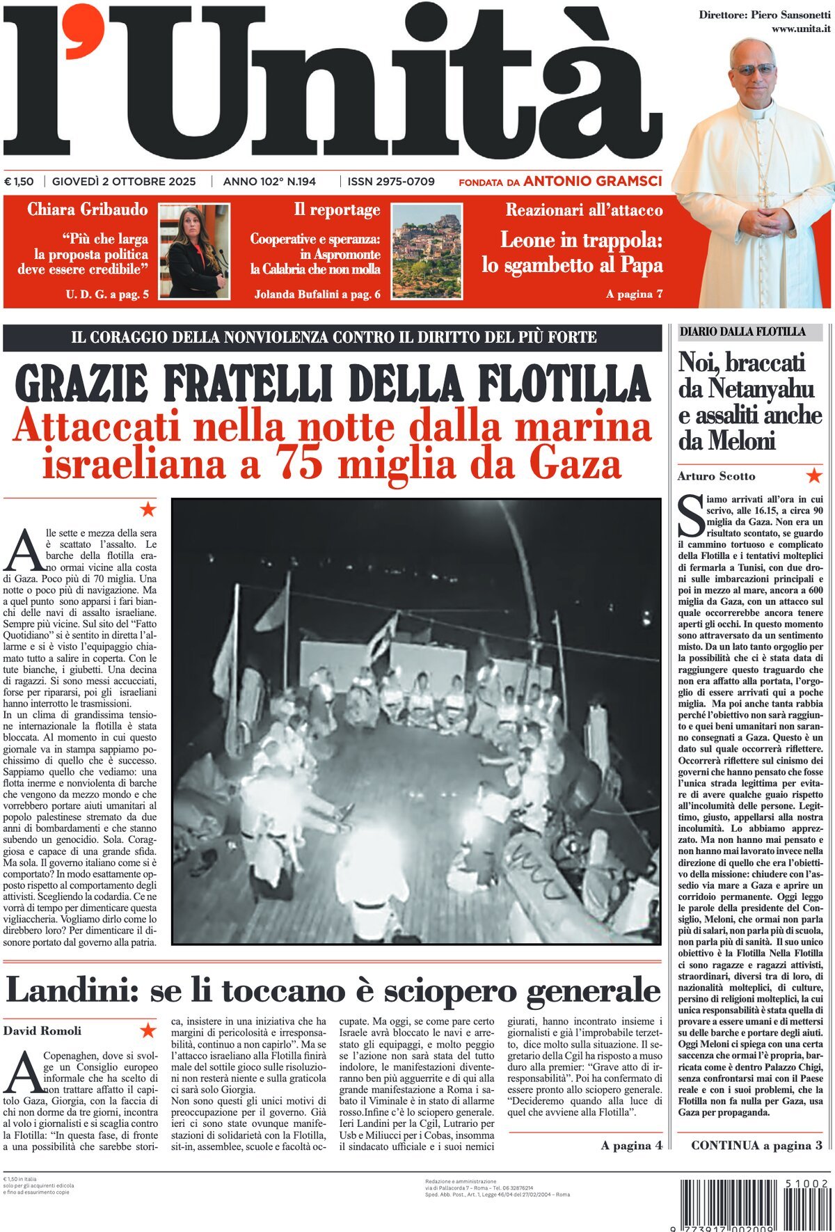 Prima pagina «L'Unità» | Giornali.it
