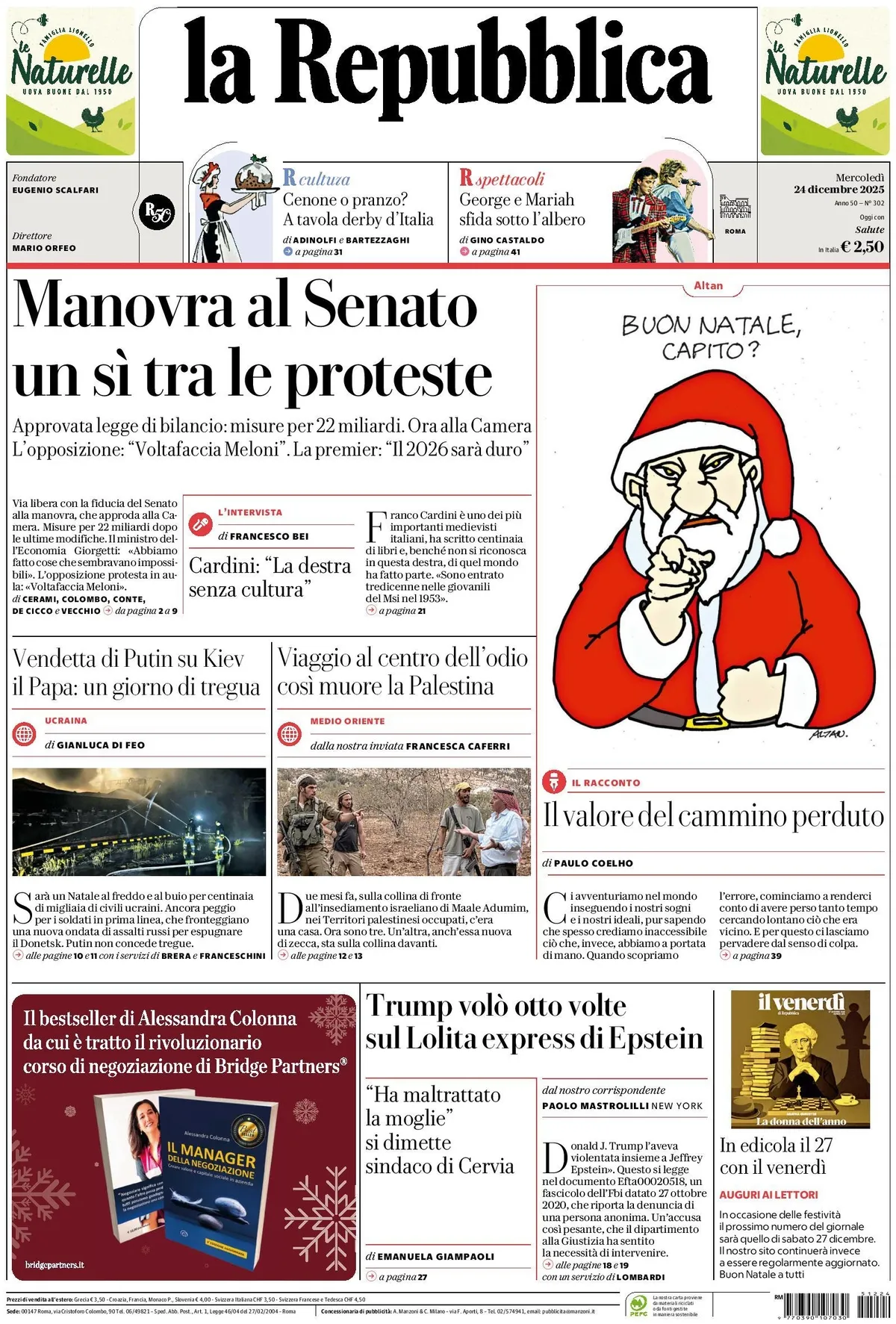 Prima pagina «La Repubblica» | Giornali.it