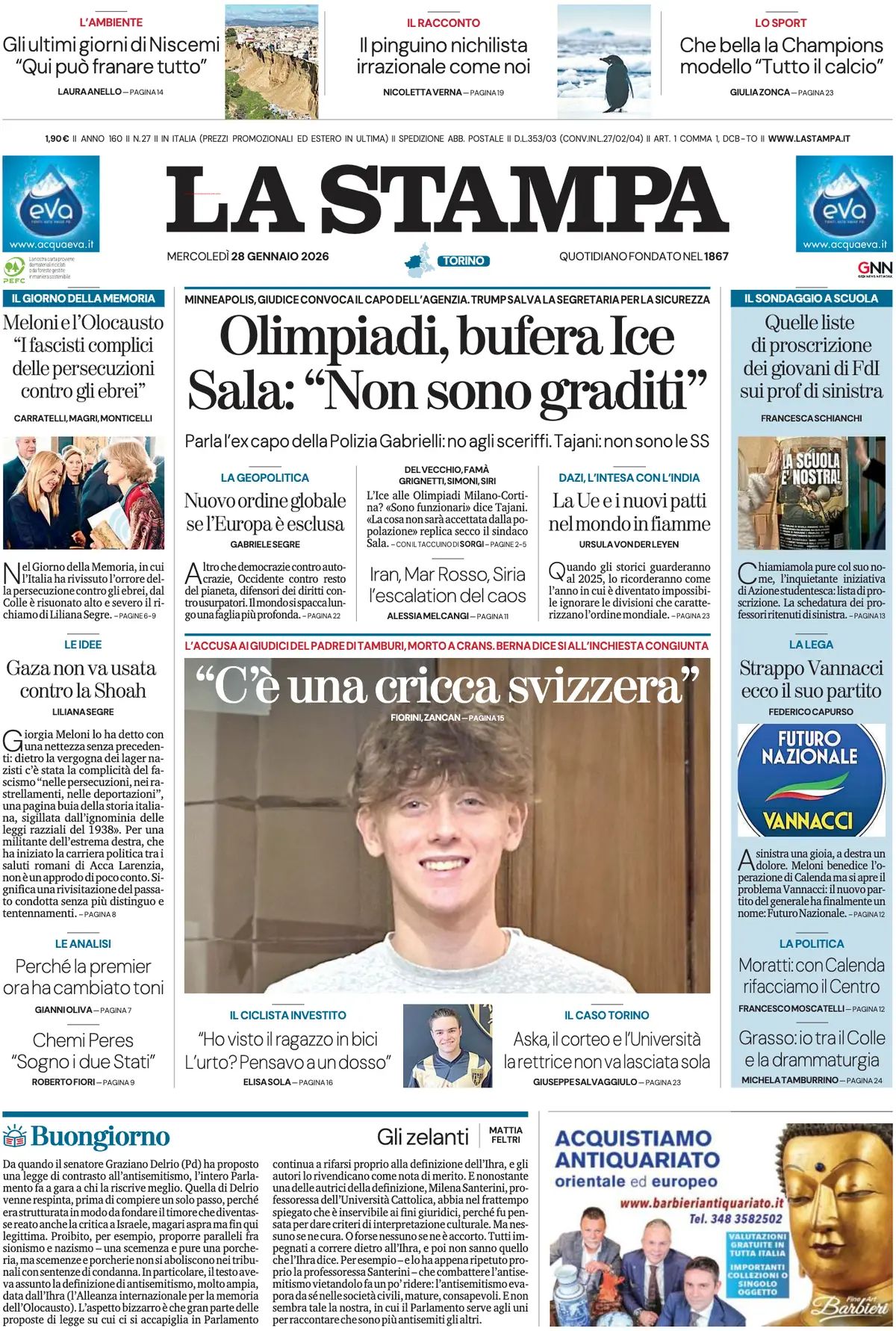 Prima pagina «La Stampa» | Giornali.it