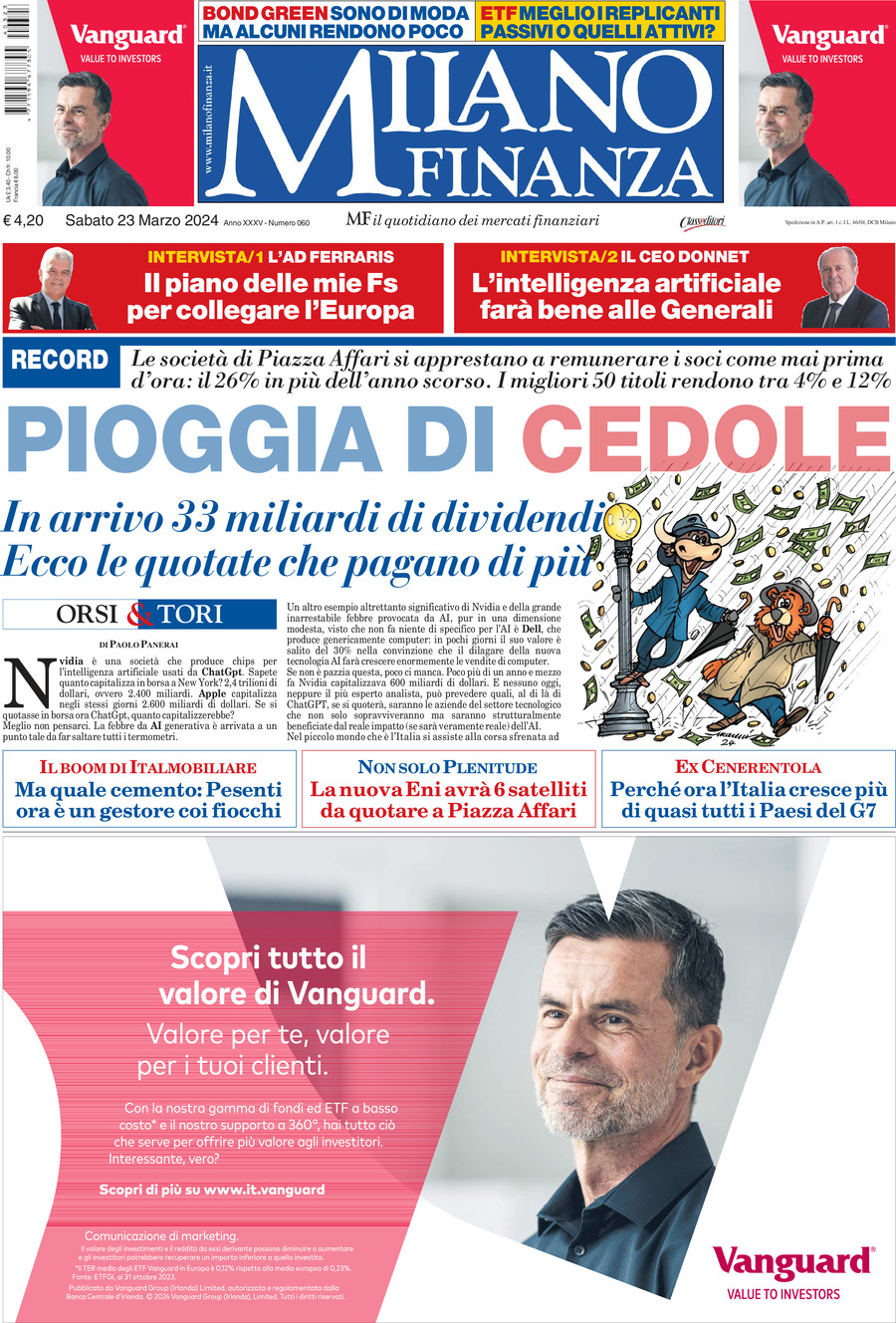 Prima pagina «MF Milano Finanza» | Giornali.it